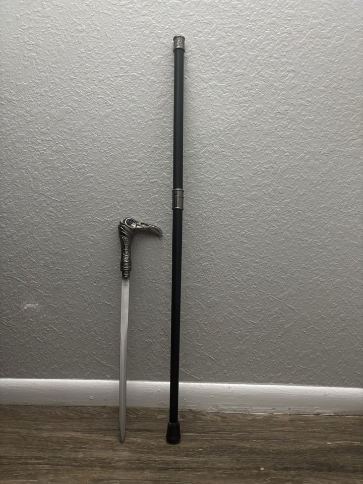 35" Walking Cane with Bird Head and Sheath Sword/Dagger Handle | eBay