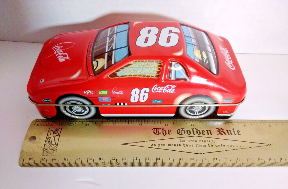 Coca Cola Race Car #86 NASCAR Collectors Metal Tin Coin Holder, Trinket ...