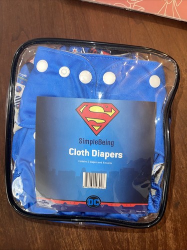 Reusable Marvel Superman Cloth Diapers by Simple Being - Pack of 3 ...