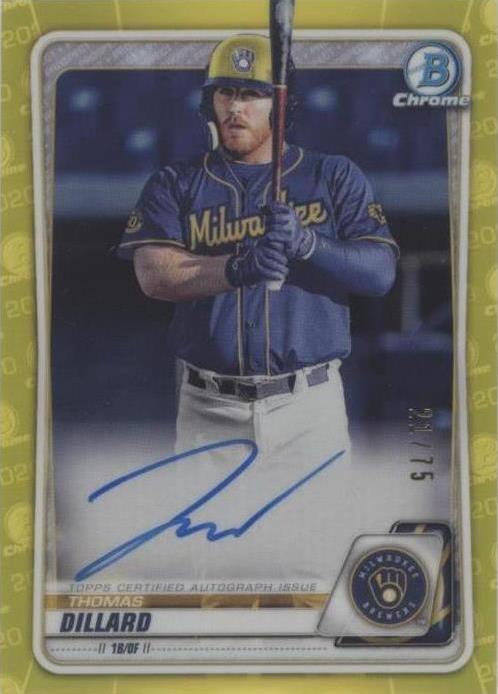 2020 Bowman - Chrome Prospects Autographs Thomas Dillard #CPA-TDI ...