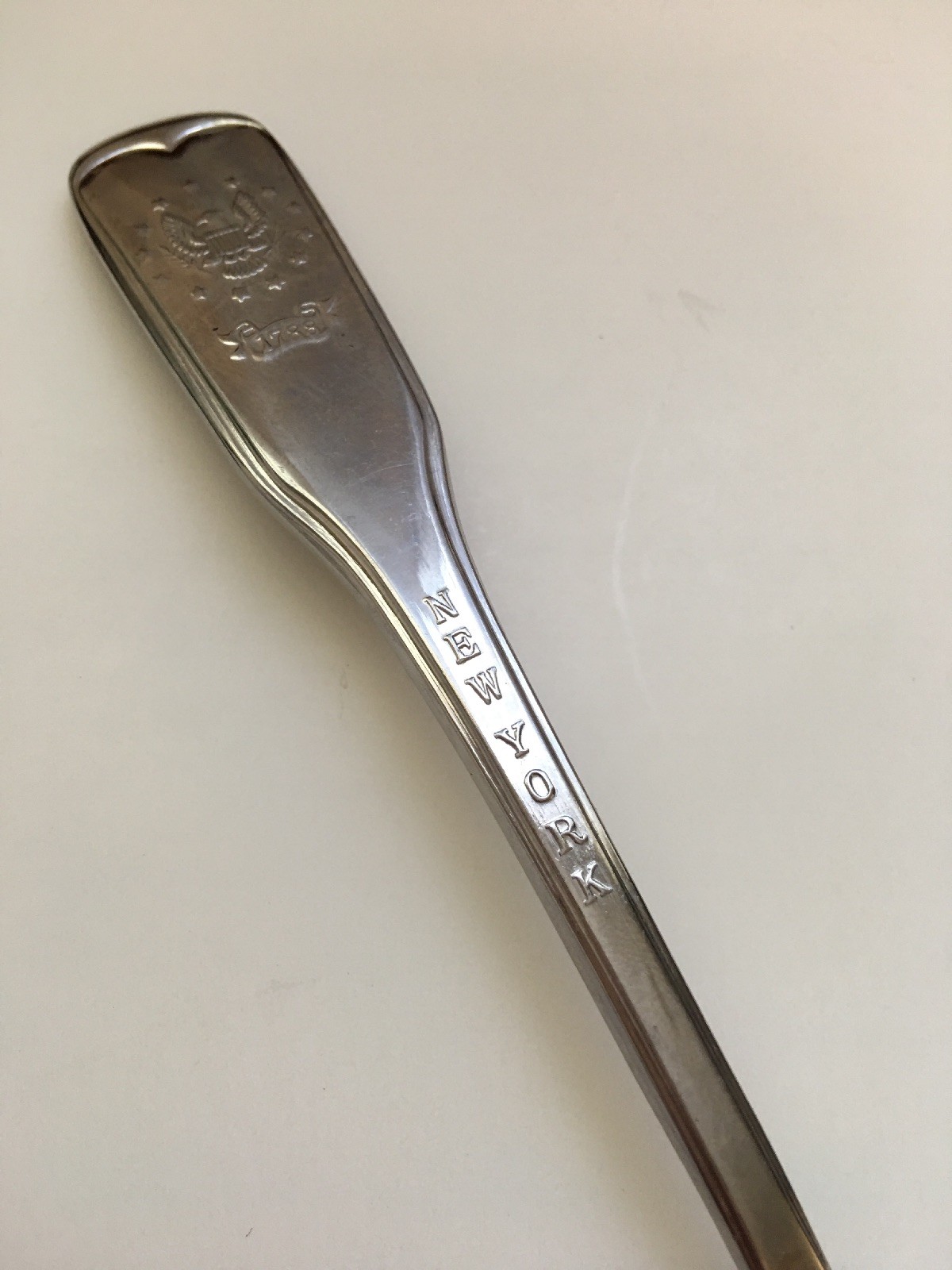 ROSALCO 1 of 13 US Colonies State NEW YORK Stainless Steel TEASPOON 6 1 ...