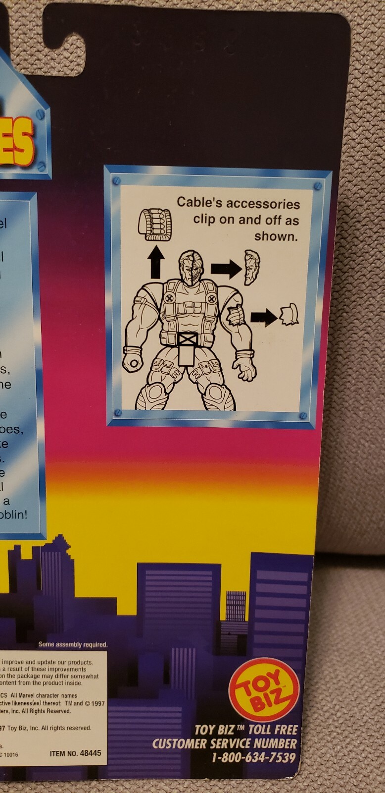 Marvel Comics Marvel Super Heroes Cable Cyborg Figure Toy Biz 1997 NIB ...