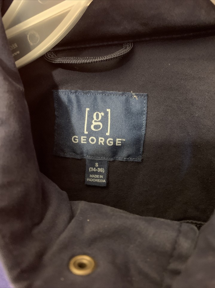 NWT George Men’s Hooded Blue Jacket Size Small - Several Pockets Thru ...