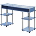 Blue Finish Wood Student Desk Writing Table Laptop Computer Workstation ...