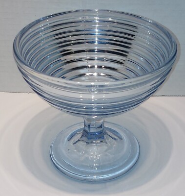 Anchor Hocking Manhattan Blue/Azure Compote/Martini Depression Glass ...