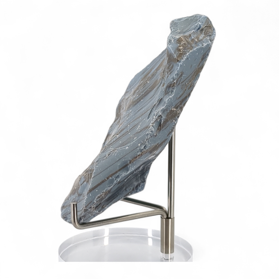 Satin Blue Gray Swirled Art Glass Cullet Slag Glass #5L198 | eBay