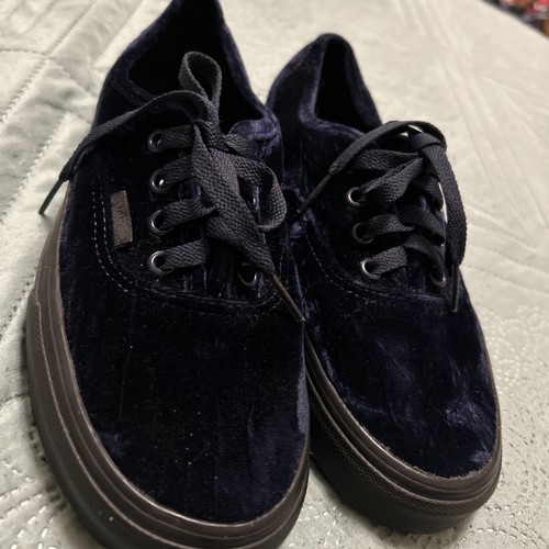 Excellent Used Condition Women’s Vans Old Skool Blue Velvet Sz 7.5 | eBay