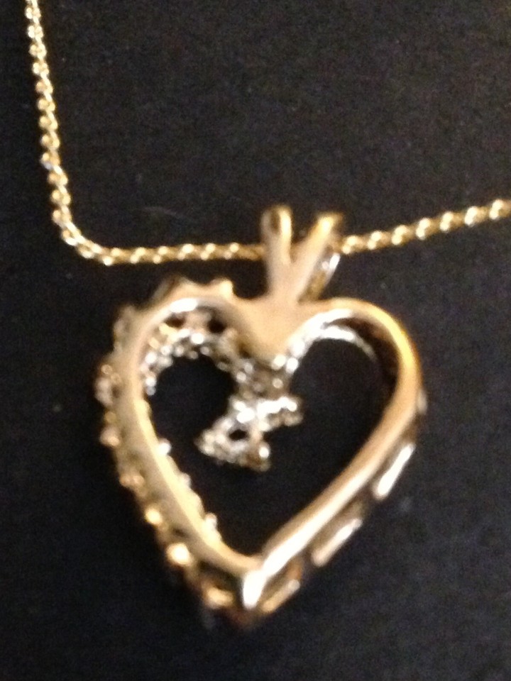 18 Inch Gold Plated Gold Chain & Hart Pendant With Red Stones Thailand ...