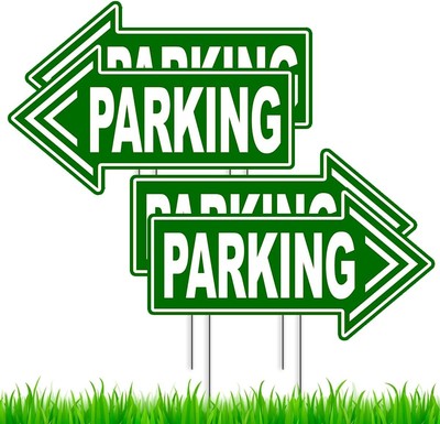 4PC Directional Parking Signs Arrows with Stakes, Parking Arrow Signs ...