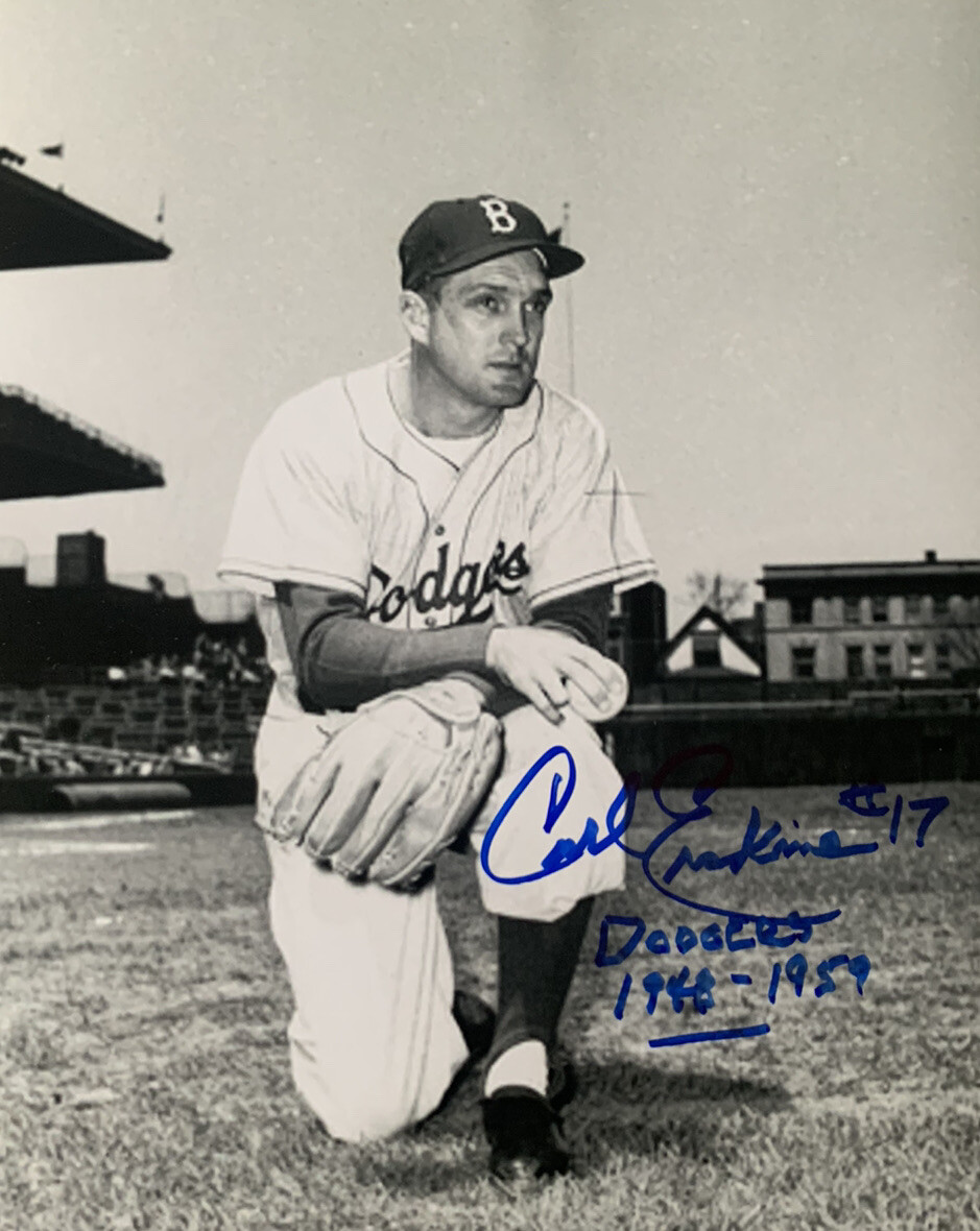 CARL ERSKINE AUTOGRAPHED SIGNED 8X10 COA PHOTO BROOKLYN DODGERS 1 | eBay