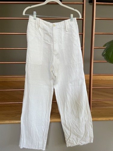 White Cut Off Beach Pants Zara Womens M | eBay
