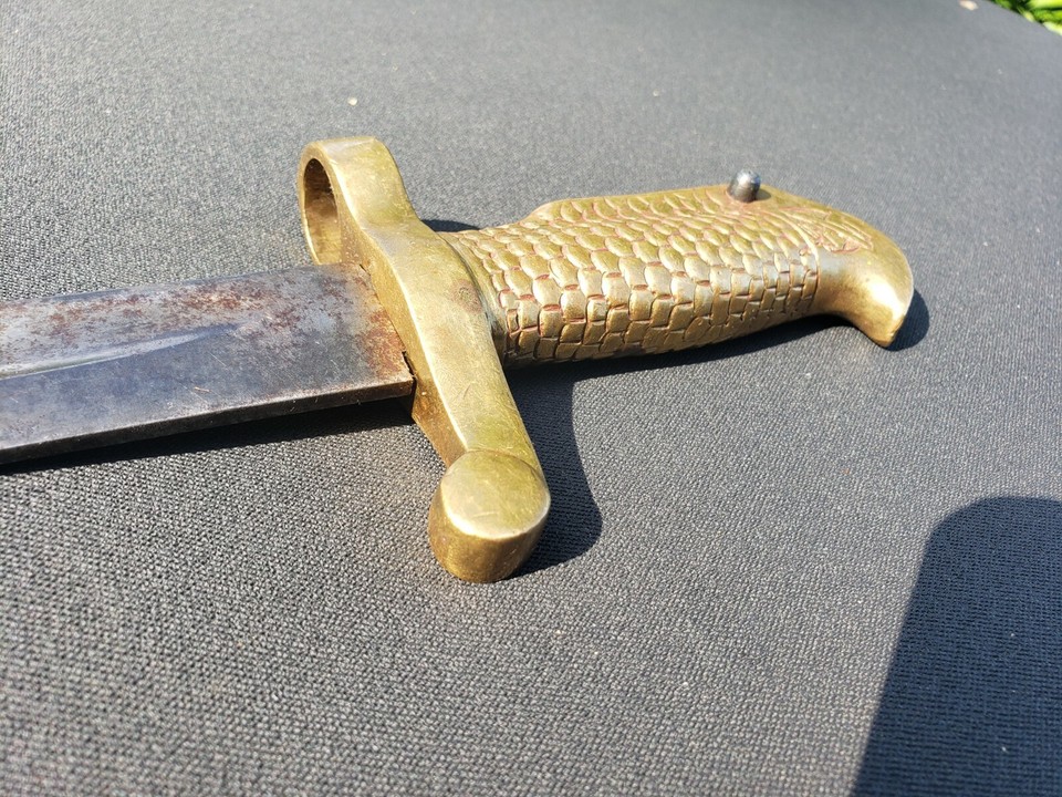 US NAVY MODEL 1870 BAYONET - 1ST PATTERN YATAGHAN BLADE USN ROLLING ...