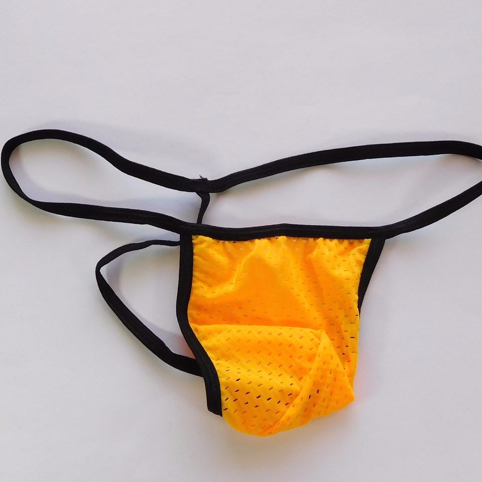 G344 Men's String Thong Contoured Pouch Posing Pouch Eyelet Sport ...