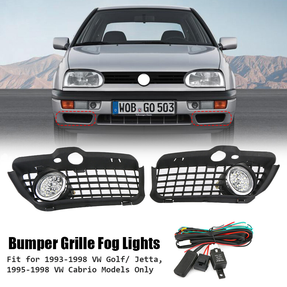Front Driving Fog Light Lamps Bumper Grille Cover FOR VW MK3 Golf Jetta ...