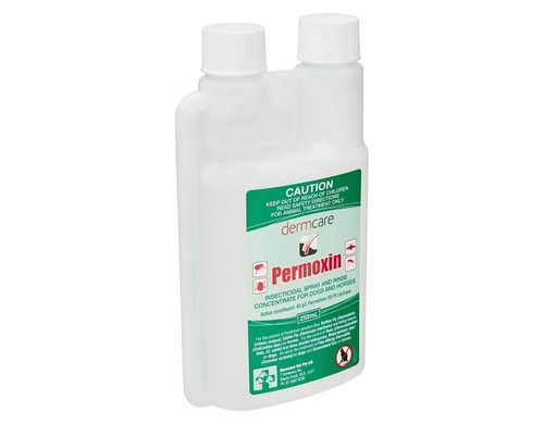Permoxin Tick/Flea/Flies Biting Insect Spray Rinse Concentrate 250ml ...