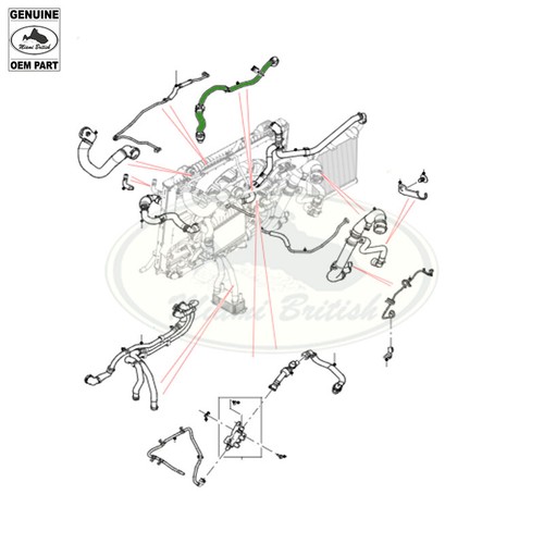 LAND ROVER RADIATOR COOLANT HOSE RANGE VELAR LR161837 T2H54561 OEM | eBay