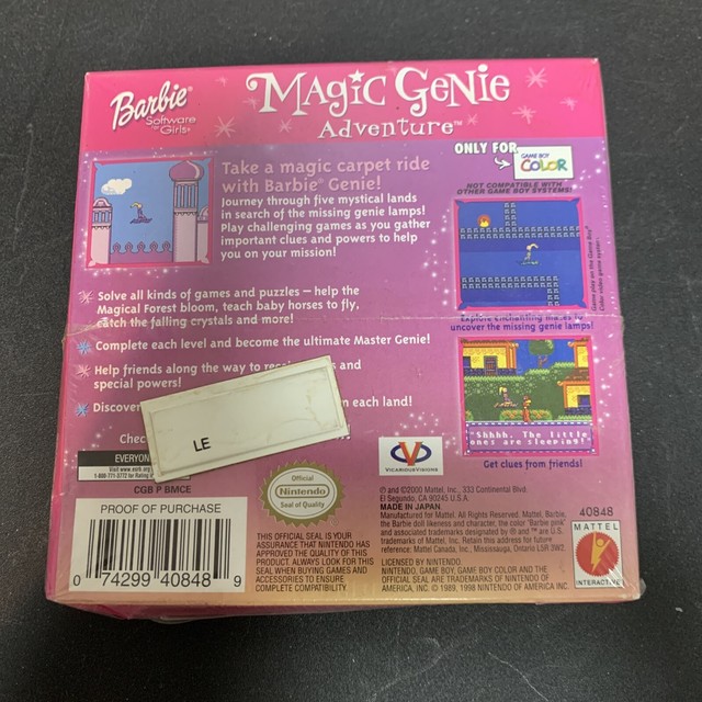 Barbie Magic Genie Adventure (Nintendo Game Boy Color, 2000) for sale ...