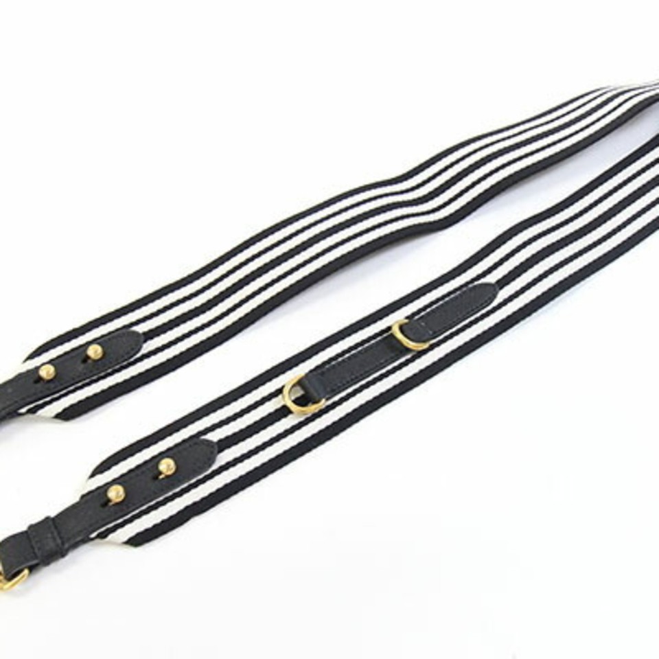 Prada Canapa Shoulder Strap, Black and White Canvas Replacement Striped ...
