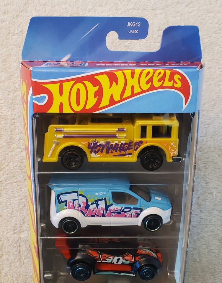 Hot Wheels METRO SKETCH 5-PACK, Gift Pack, Fire-Eater, Ford Transit ...