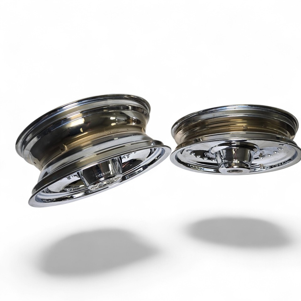 ABS Harley Chrome Front Rear Fatboy Fat boy Wheels 2008-2017 FLSTF | eBay