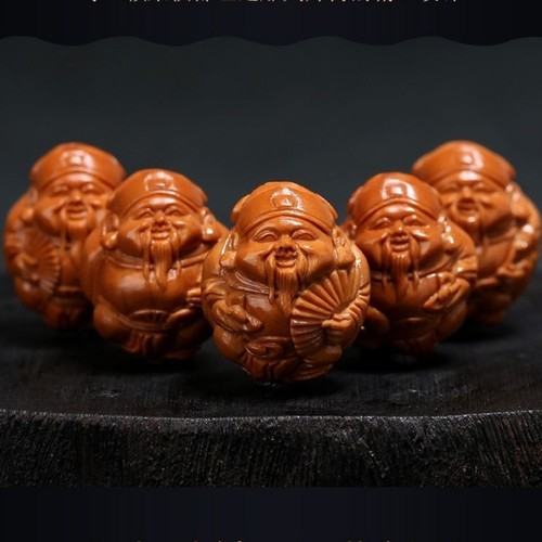 1.7*2.5cm Olive Carved Core Red Material God of Wealth Olive Hu Zhaocai ...
