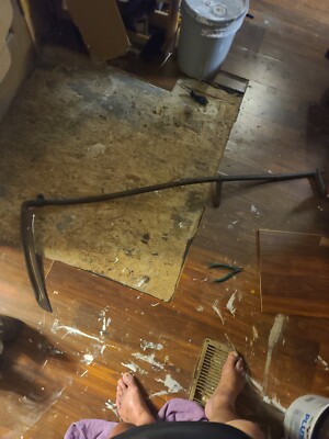 Antique Primitive Hay Scythe Farm Tool 31.5" Blade Huge Curve In Handle ...