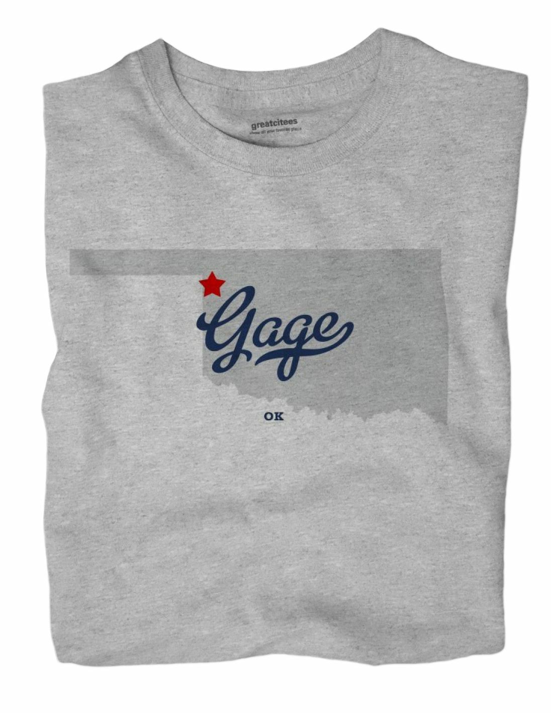 Gage Oklahoma OK T-Shirt MAP | eBay