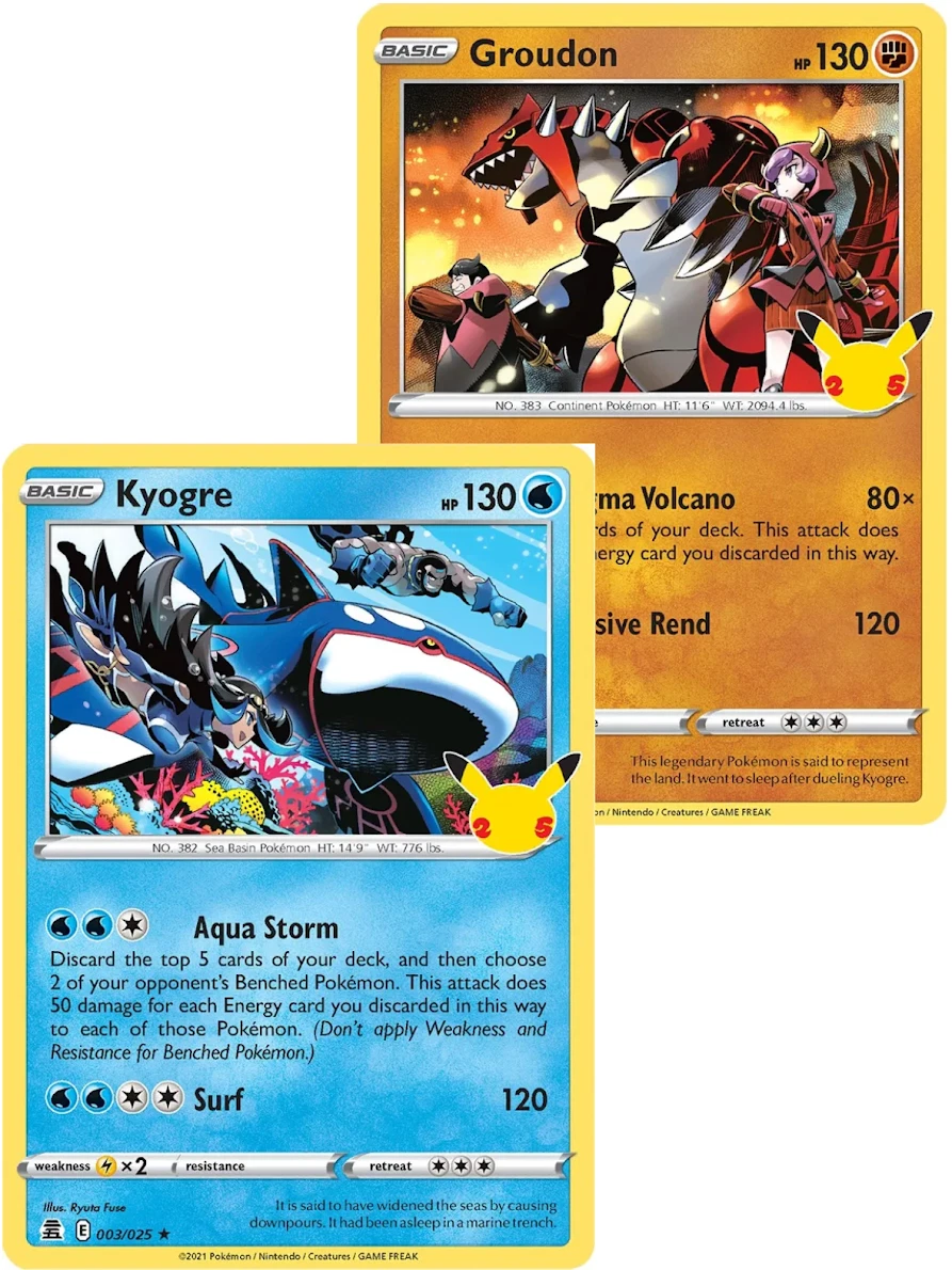 Pokemon Groudon And Kyogre Card