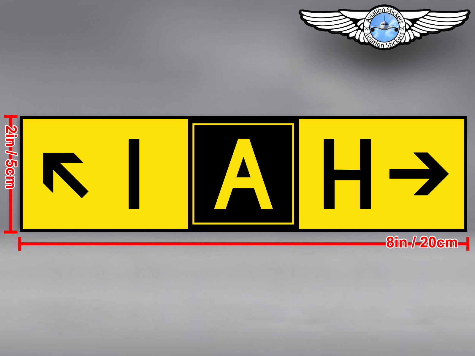 2x IAH HOUSTON AIRPORT TAXIWAY SIGN DECAL STICKER | eBay