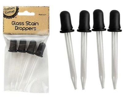 # 4pc Clear Glass Craft Stain Droppers Paint Glue Ink Oil Liquid ...