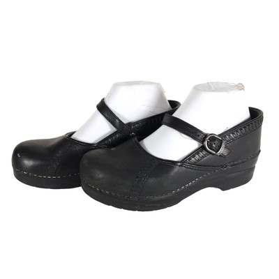 Dansko Women's Marcelle EU39 US8-8,5 Black Leather Mary Jane Pro Clog ...