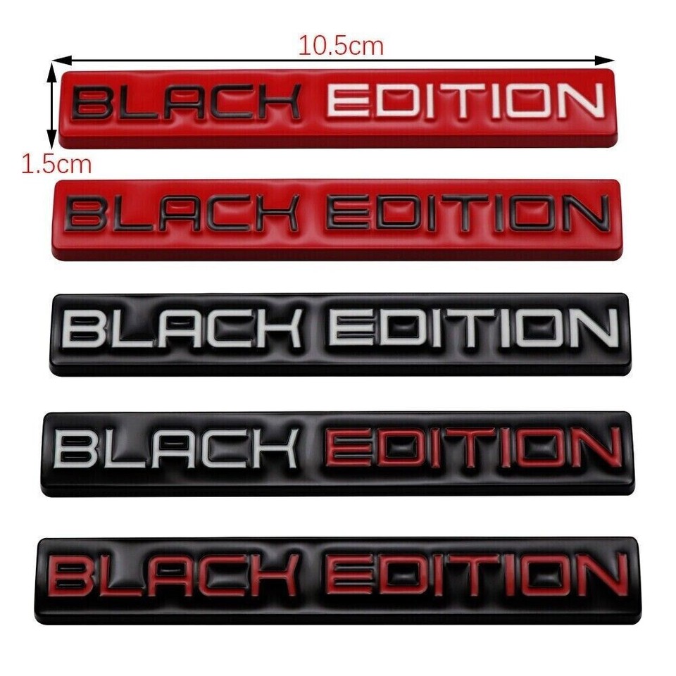 2PCS Black Edition Emblem 3D Metal Badge Stickers for Car Truck Bike ...