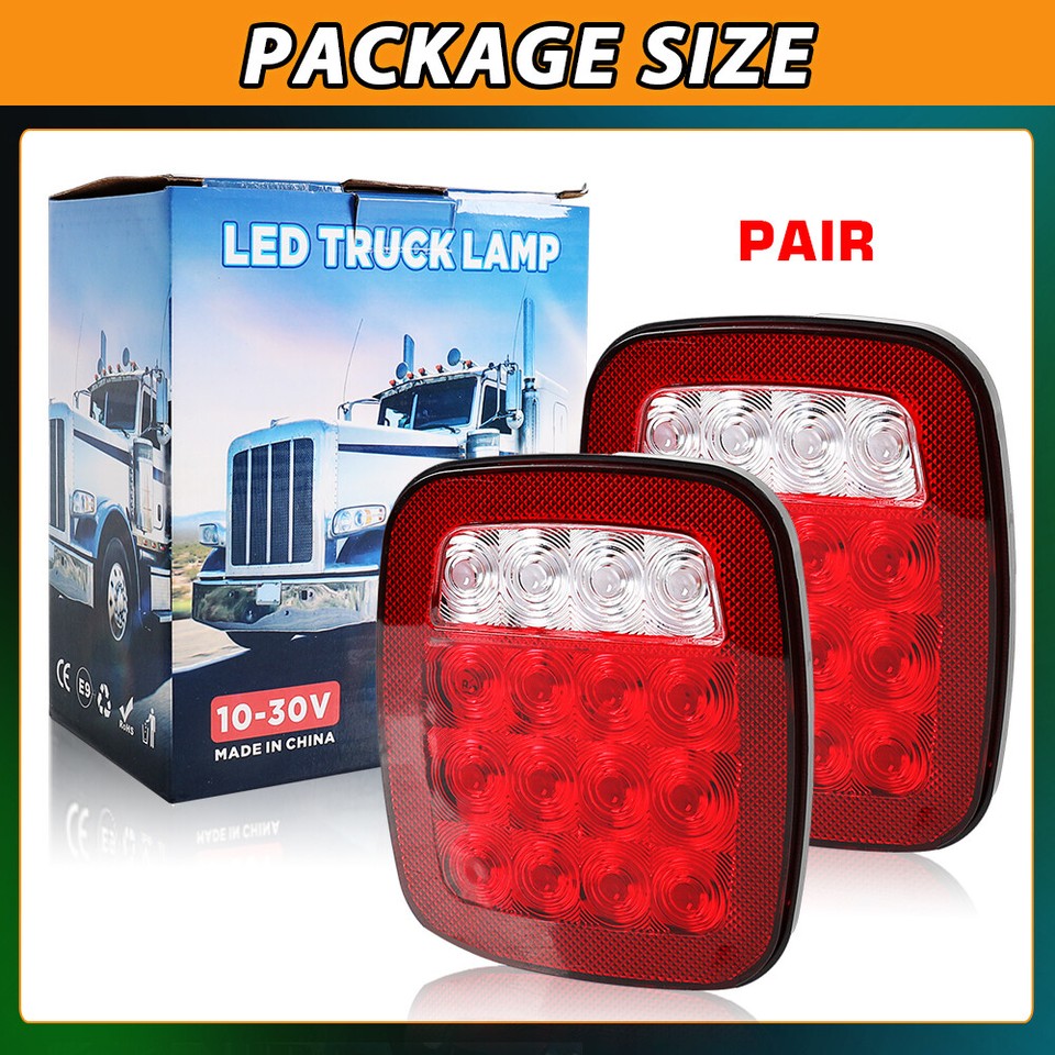 2x for Jeep Wrangler CJ7 YJ LED Tail Lights Rear Brake Lamps Turn Brake ...