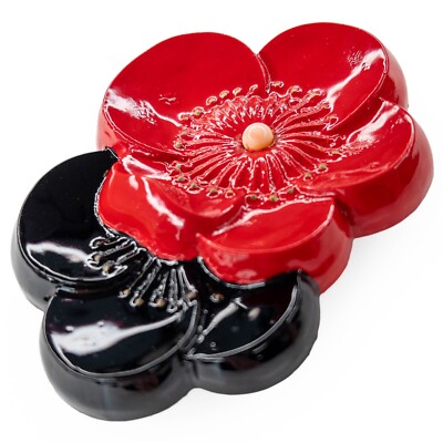 VTG Japanese Lacquered Wooden Tsubaki Obidome Kimono Kitsuke Accessory ...