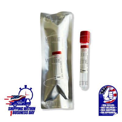 PRF PLATELET RICH FIBRIN 10ML PLAIN TUBE NO ADDITIVE (Glass) - EXP 12/ ...