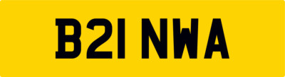B21 NWA PRIVATE 2 DIGIT CAR REG NUMBER PLATE ALL FEES PAID / NW WA NA ...