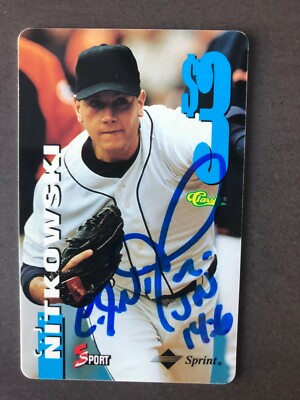 Detroit Tigrs C.J. NITKOWSKI autographed 1995 Classic Best Phone Card ...