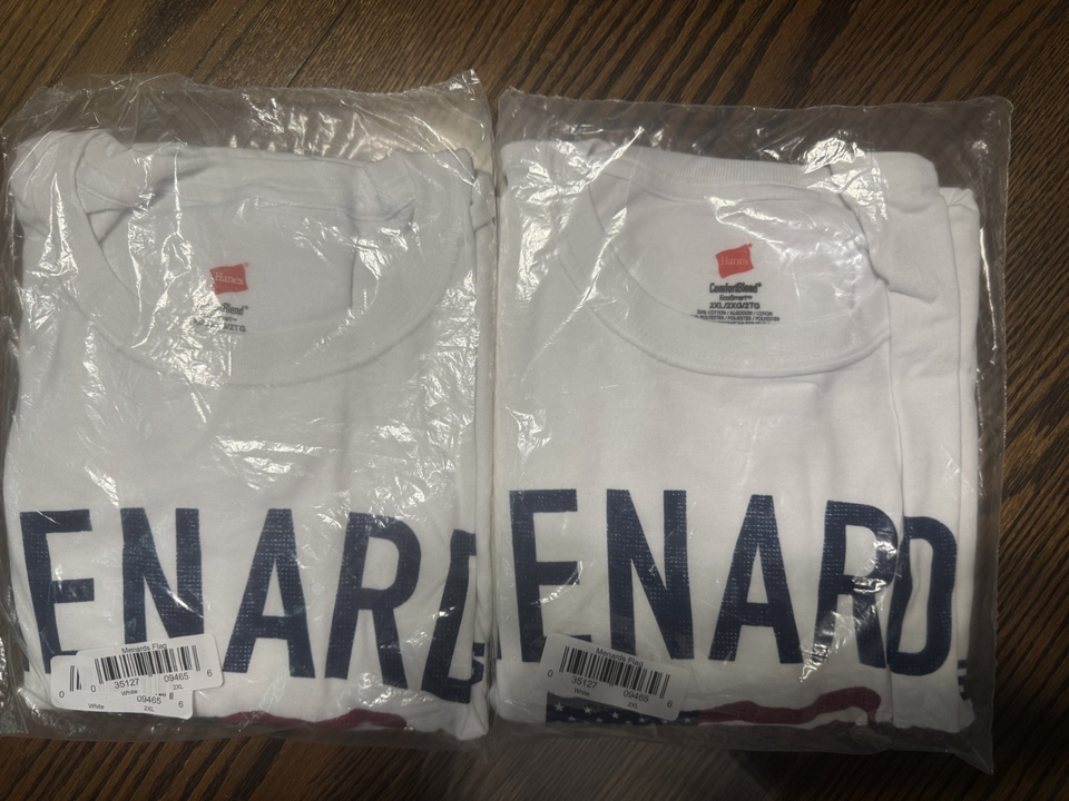 PAIR MENARDS WHITE T-SHIRTS 2XL SHORT SLEEVE - HANES | eBay
