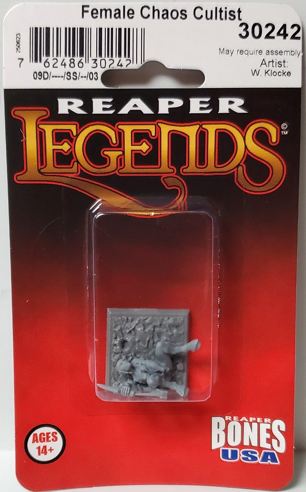 FEMALE CHAOS CULTIST Reaper Miniatures Bones USA: Reaper Legends ...