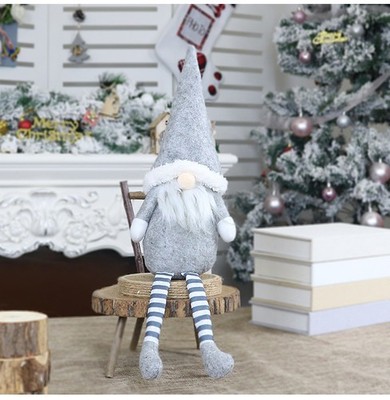 Gray Long-Legged Faceless Santa Doll: 2019 Xmas Decoration Pendant for ...