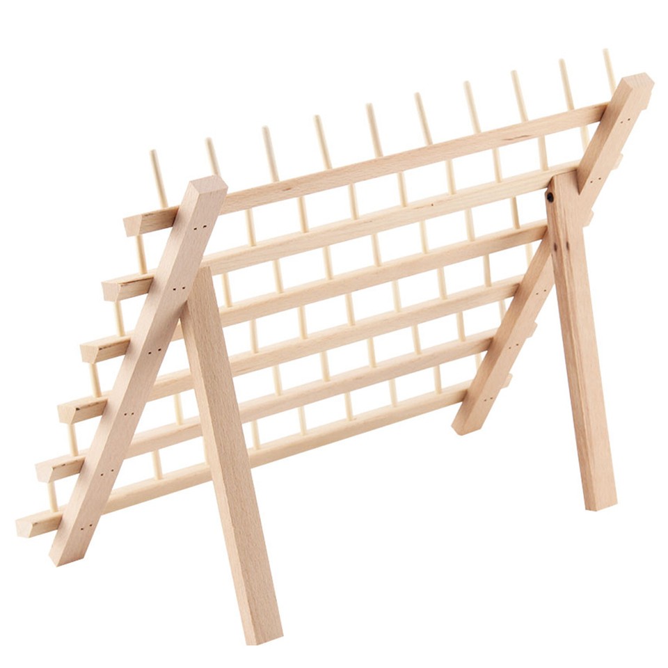 60 Spool Wood Sewing Thread Stand Organizer Craft Embroidery Rack ...