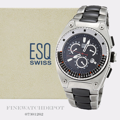 Authentic Men's ESQ Swiss Stainless Fusion Retrograde Chronograph Watch ...