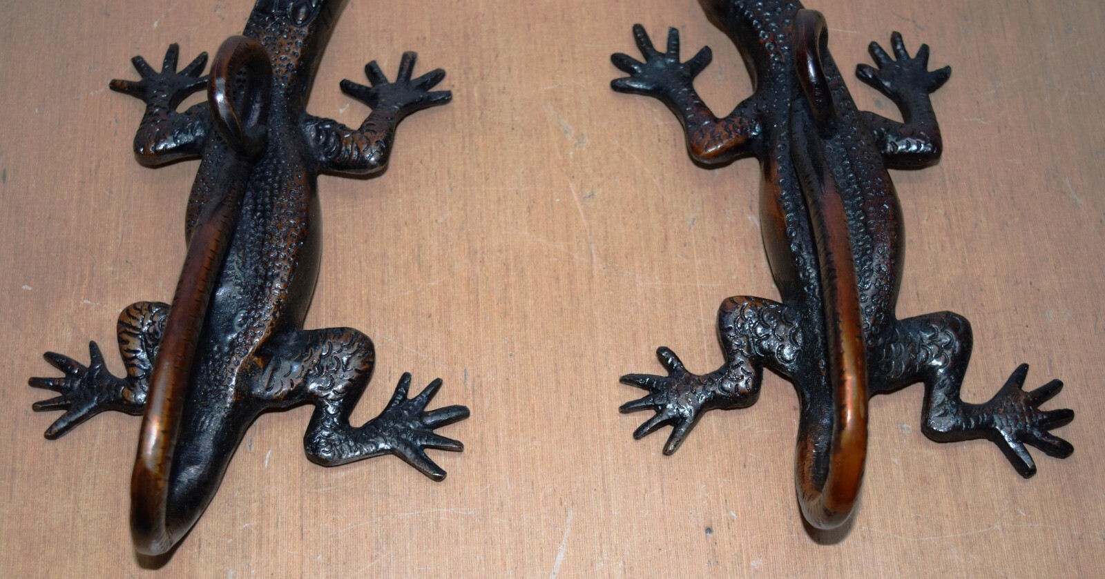 Lizard Door Handle Pair Brass Cambodia Dragon Pull Reptile Theme Decor ...
