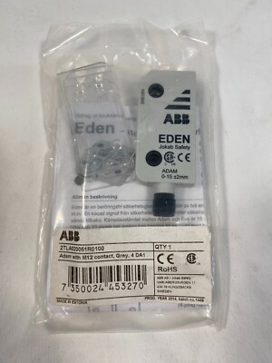 SEALED ABB, EDEN Jokab Safety 2TLA020051R0100 Adam w/M12 Contact, grey ...