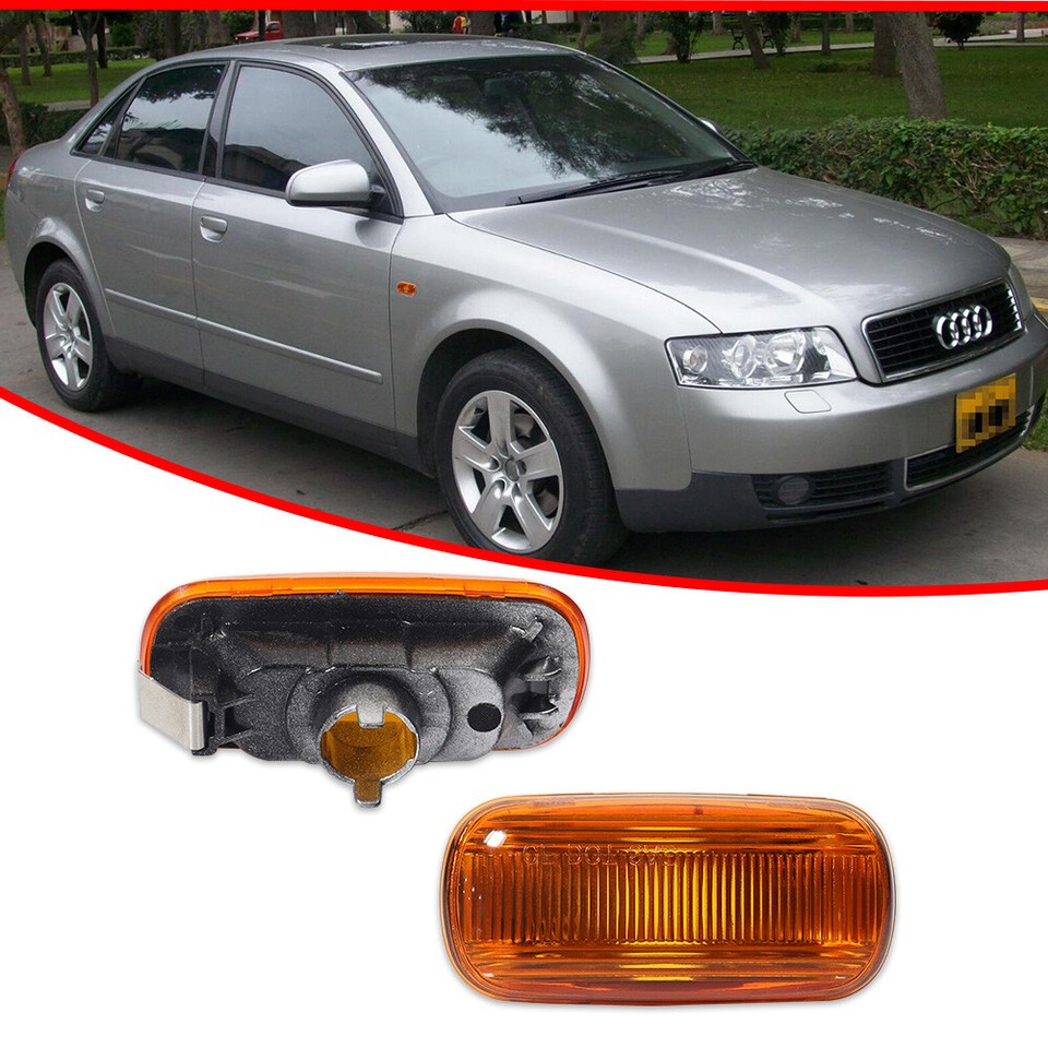 OE-Style Amber Side Marker Reflectors Lights LH RH for Audi A6 S6 C5 C6 ...