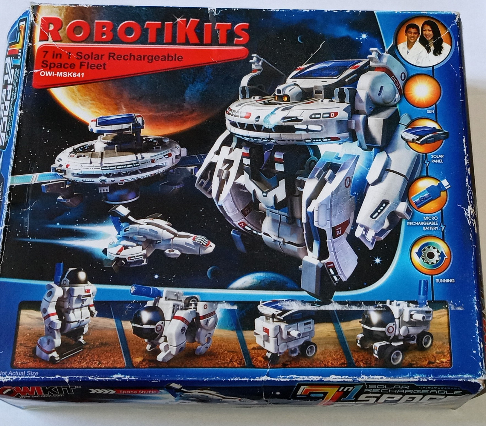 OwiKit Robotikits 7-in-1 Solar Rechargeable Space Fleet - Contents are ...