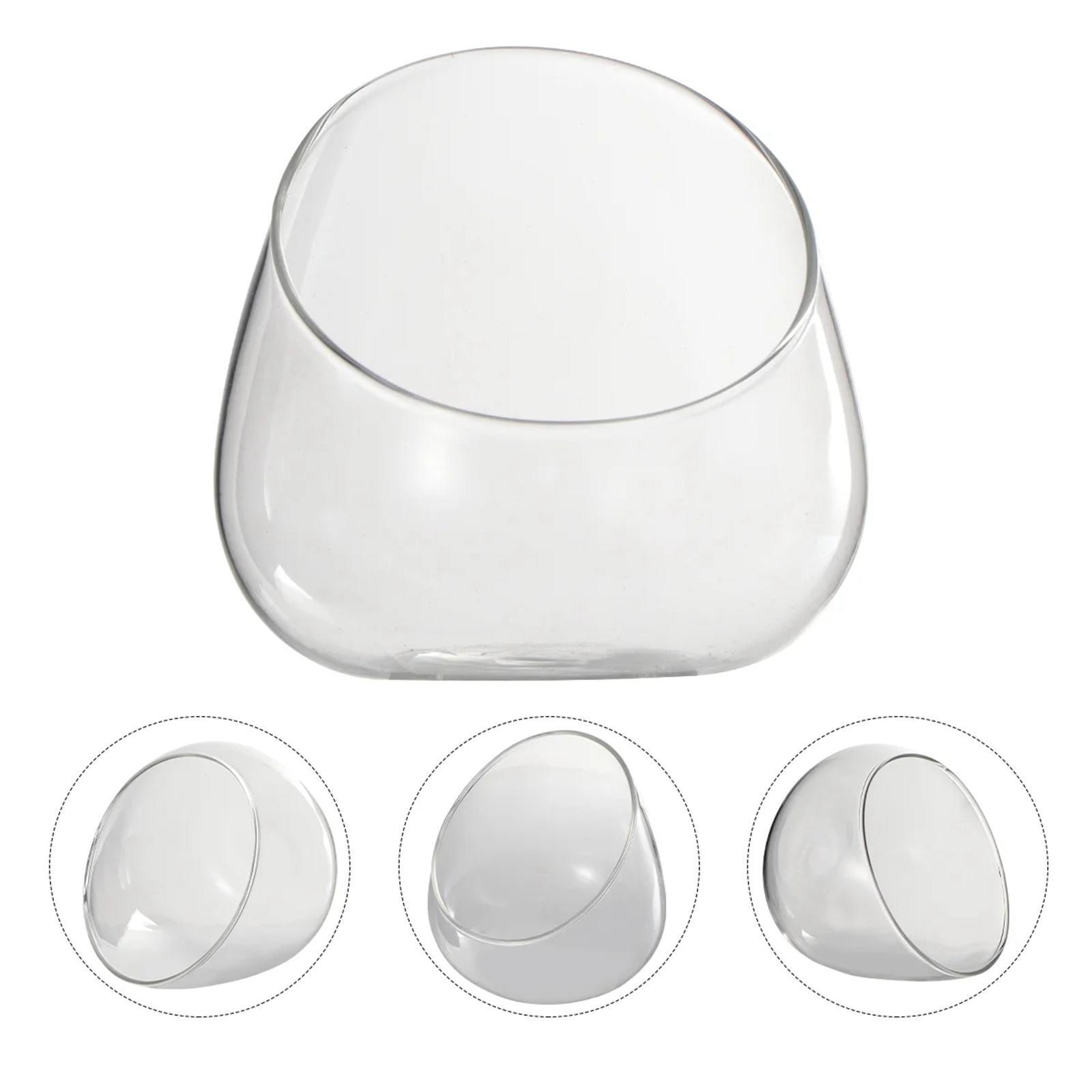 Slant Cut Bowl Glass Vase Mini Candy Bowl Jar for Tabletop Party ...