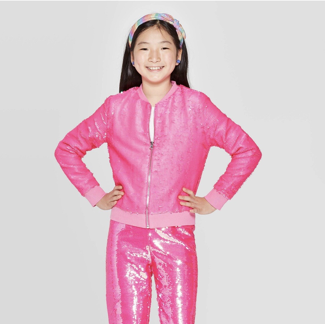 JoJo Siwa Tour JoJo's Closet Sequin FLIP Hot Pink Bomber JACKET & PANTS ...