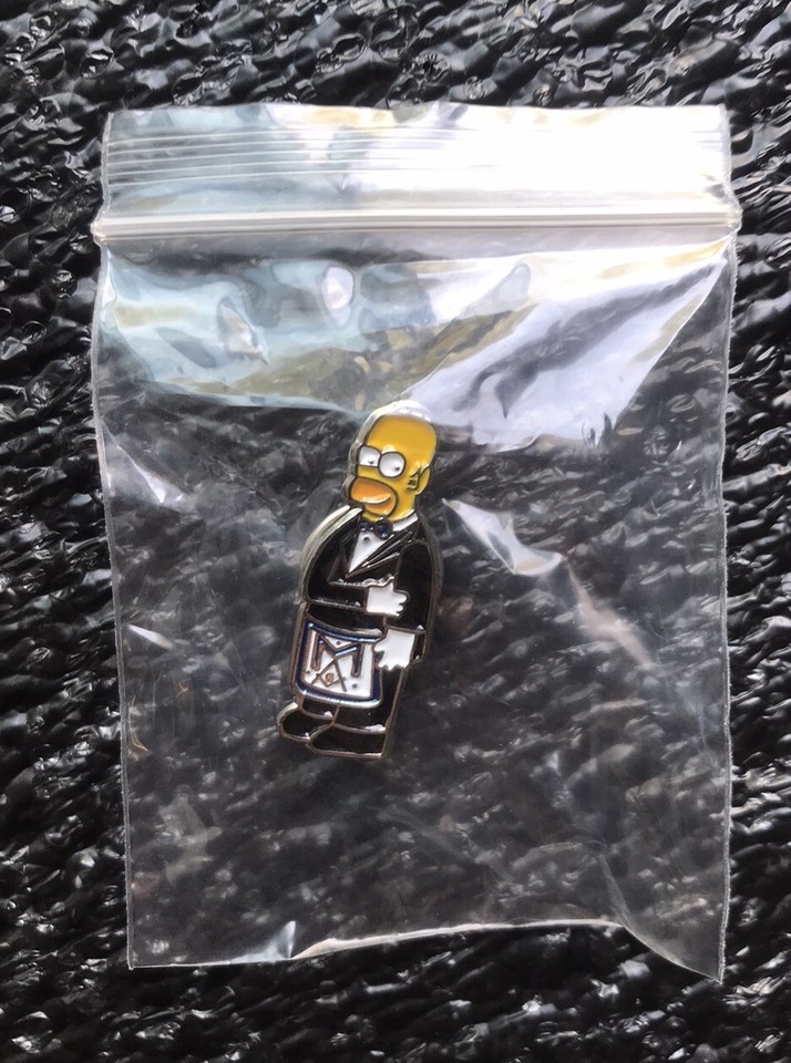 Homer Simpson Freemason Mason Lapel Pin Masonic The Simpsons Stone ...