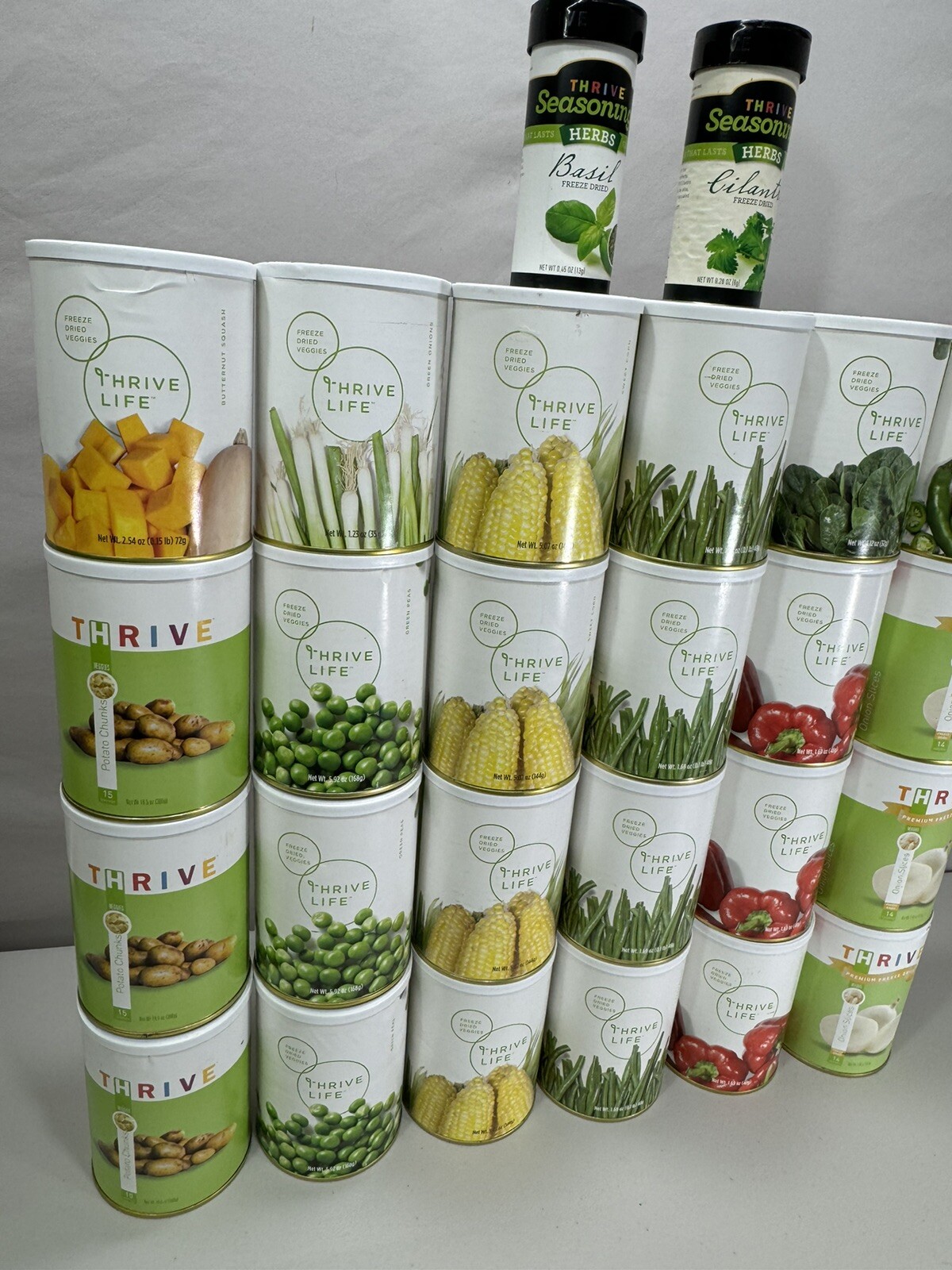 Thrive Life Veggies & Herbs HUGE LOT of 26 Cans Freeze Dried Prep Food ...